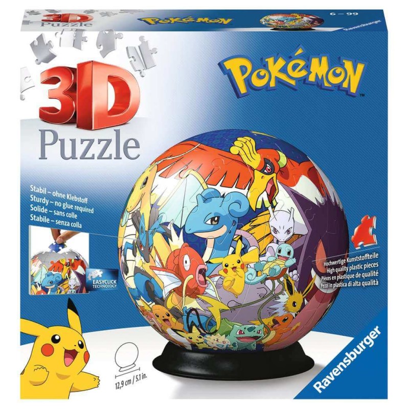 3DPuzzle Ravensburger 72 pezzi Pokemon Ball - kubekings.it